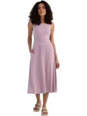 KADA Cupro Cut-away Midi Dress - Dusty Mauve