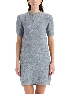 MONLICIA Rune Short Sleeve Knit Dress Grey