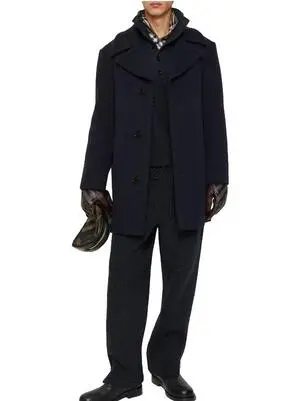 Burberry Wool Tailored Overcoat - Nightshade Blue/twilight Blue