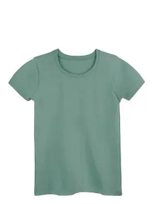 MIGHTLY Organic Cotton Ribbed Scoop Neck Tee - Willow