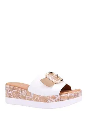 Ron White Taelyn Slide Platform Sandal - White