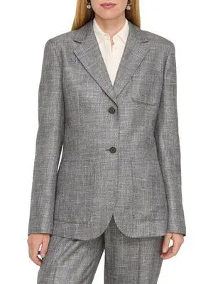 Lafayette 148 New York Patch Pocket Twill Blazer - Black Multi