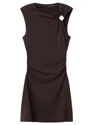 MANGO Asymmetric Neck Mini Dress