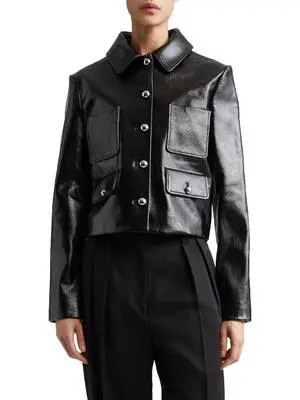 Altuzarra Astley Lambskin Leather Jacket - Black