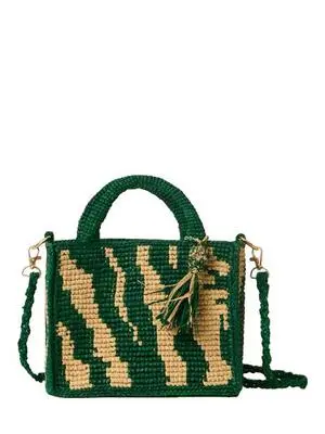 BTB LOS ANGELES Sahara Box Tote - Natural/green
