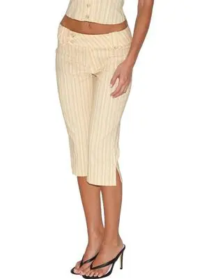TIGER MIST Stripe Capri Pants - Yellow Stripe