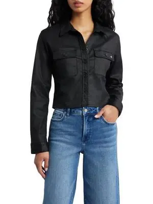 HIDDEN JEANS Crop Button-up Shirt - Coated