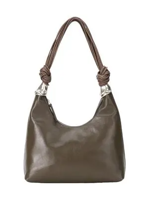 Staud Cuff Leather Shoulder Bag - Truffle