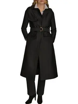 Donna Karan New York Belted Rain Coat - Black
