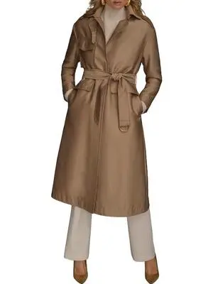 Donna Karan New York Belted Rain Coat - Khaki