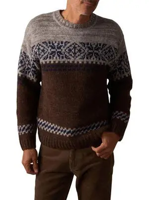 THE NORMAL BRAND Fair Isle Wool-blend Crewneck Sweater - Brown Multi
