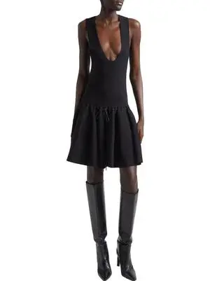 Brandon Maxwell The Cleo Mini Sweater Dress - Black