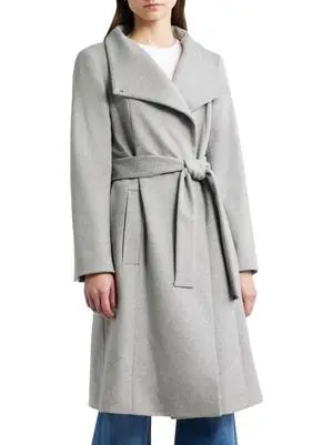 BOSS Wool And Cashmere Belted Coat - Light Pastel/grey