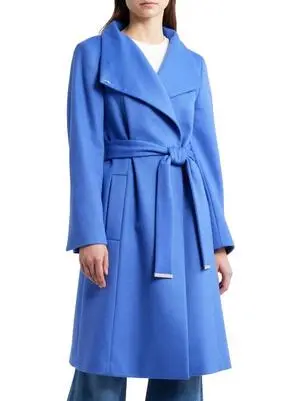 BOSS Wool And Cashmere Belted Coat - Turq/aqua