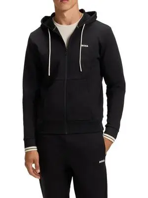 BOSS Cotton-blend Zip Hoodie - Black