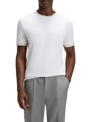 BOSS Tessler Slim Fit Cotton Ringer T-shirt - White