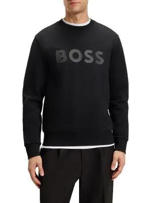 BOSS Salbo Tonal Logo Crewneck Sweatshirt - Black