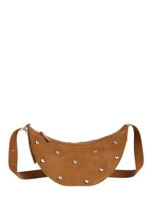 MADEWELL Madewell Studded Crescent Suede Sling Bag