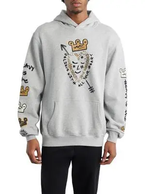 VIC GARCIA WORLD Heavy Is The Crown Graphic Hoodie - Heather Gray