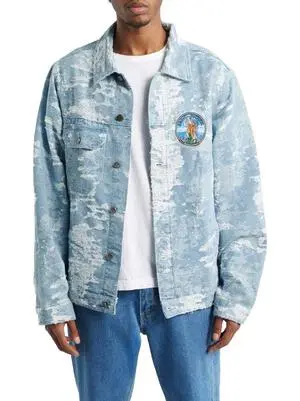 VERYRARE Saint Michael Cotton Trucker Jacket - Blue