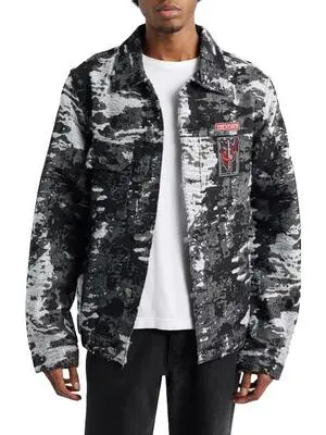 VERYRARE Devil Slayer Camo Jacquard Trucker Jacket - Black