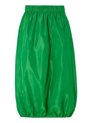 Tibi Gathered Shell Midi Skirt - Green