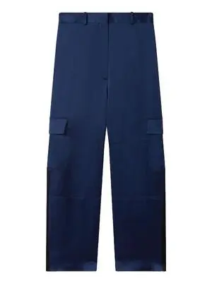 Stella McCartney Oversized Satin Cargo Trousers - Black