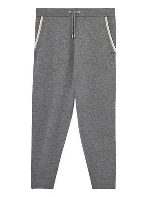 REISS Hillside Drawstring-waist Merino-wool Jogging Bottoms - Mid Grey