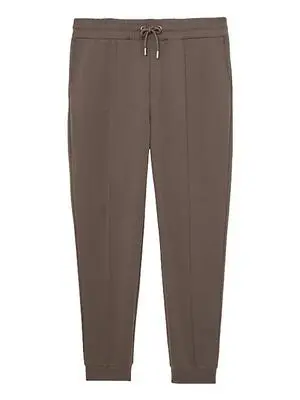 REISS Premier Drawstring-waist Stretch-jersey Jogging Bottoms - Light Brown