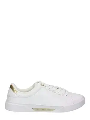 Tommy Hilfiger Logo-detail Leather Sneakers - White