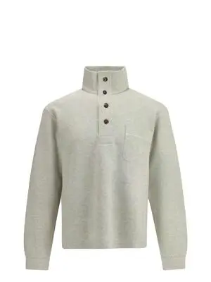 TOM FORD Button-detailed Chest-pocket Sweatshirt - Grey
