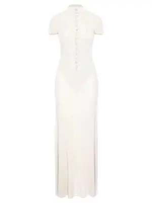 MANURI Mia Button-detailed Maxi Dress - White