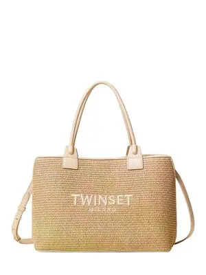 TWINSET Woven Tote Bag - Neutrals