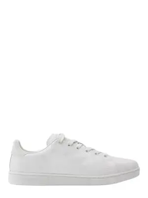 Burberry Embossed-check Leather Sneakers - White