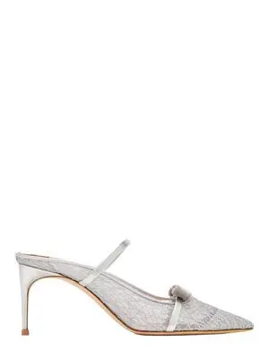 MALONE SOULIERS Lace Mules With Ribbon Detailing - White