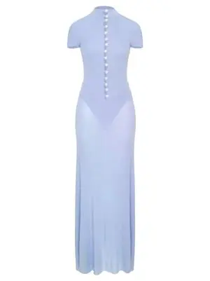 MANURI Pearl-embellished Maxi Dress - Blue