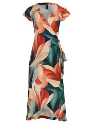 LYGIA & NANNY Floral-print Midi Wrap Dress - Blue