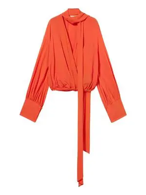 Blumarine Scarf-detail Blouse - Orange