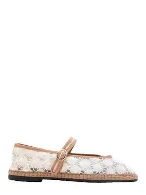 FLABELUS Pierre Sun Flower Buckle Espadrilles - White