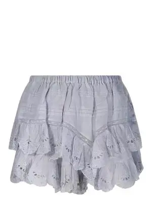 MARANT ETOILE Eyelet Ruffled Shorts - Grey