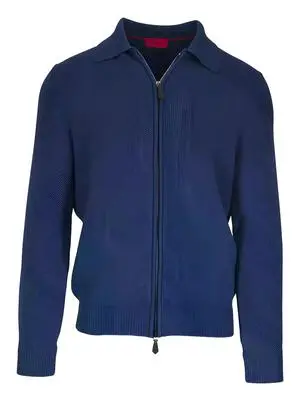Isaia Zip-fastening Cardigan - Blue