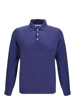 Brunello Cucinelli Buttoned Polo Shirt - Blue