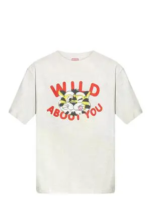 Kenzo Wild Tiger Cartoon-print T-shirt - Grey