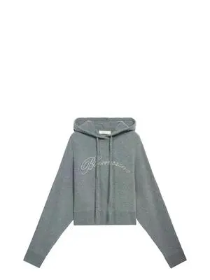 Blumarine Rhinestone-embellished Hoodie - Grey