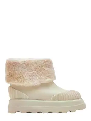 Melissa Fur Ridged-sole Boots - Neutrals