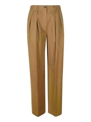 THE ROW Pleated Trousers - Brown