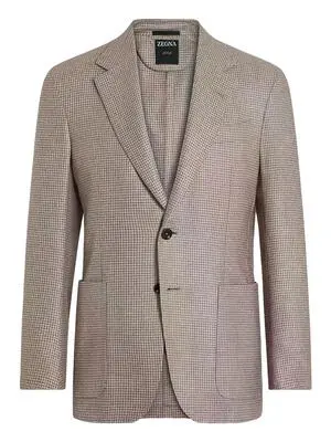 Zegna Houndstooth Pocketed Blazer - Neutrals
