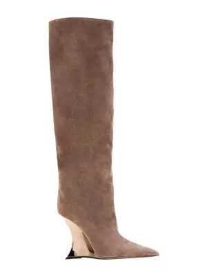 Paris Texas Heel Detail Over-the-knee Boots - Brown