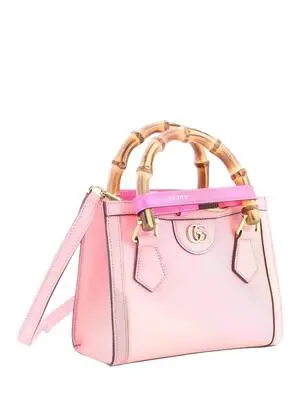 Gucci Diana Nm Bamboo Handle Leather Mini Crossbody Bag - Pink
