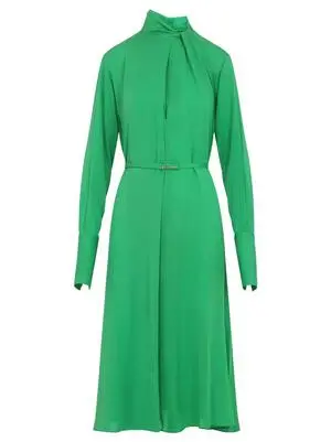 TOM FORD Tie-neck Belted Midi Dress - Green